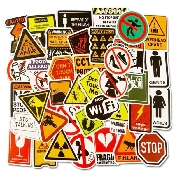 Warning Signs Theme Vinyl Decal Stickers – Gadgetize KE